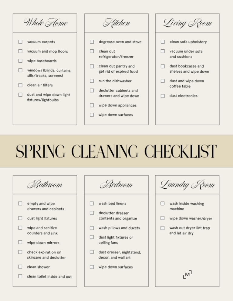 The Ultimate Spring Cleaning Checklist - Michelle Lei